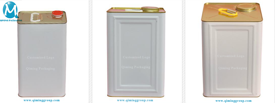 white tin cans tin pails square rectangle - Qiming Packaging Lids Caps ...