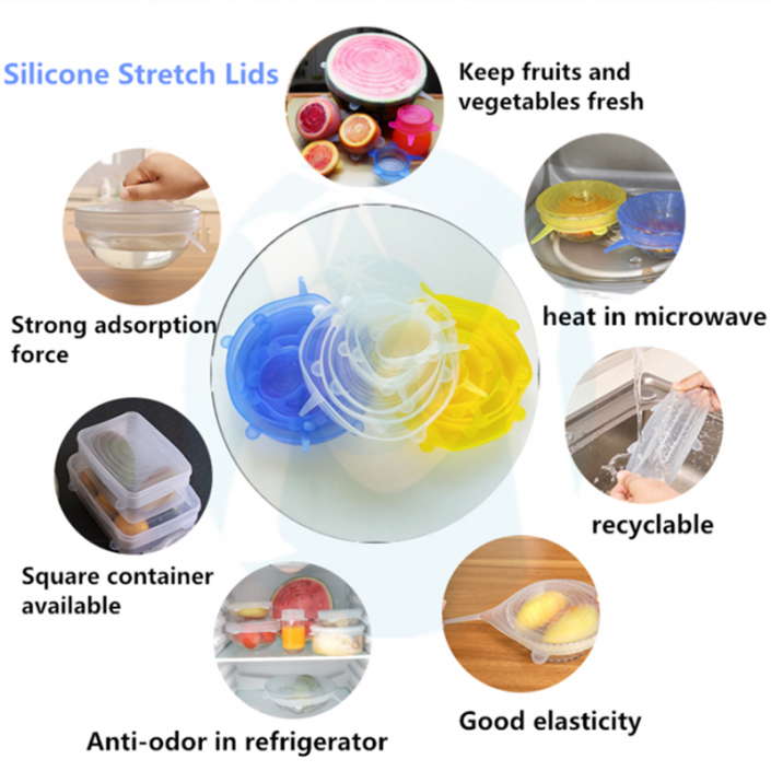 Multi-role Silicone Stretch Lids - Qiming Packaging Lids Caps Bungs ...