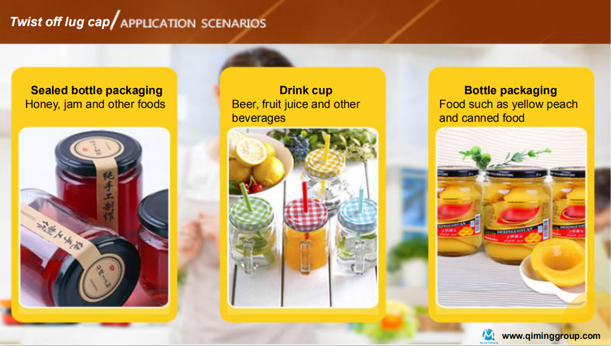 Metal Bottle Caps, Jar Lids & Closures - Qiming Packaging Lids Caps ...