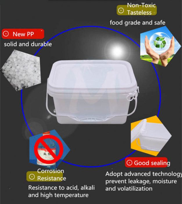rectangular plastic buckets pet food packaging