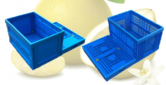 foldable stackable crates are used for storage and turnover.