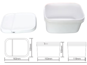 rectangular plastic buckets pet food packaging
